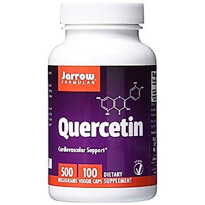 Jarrow Formulas Quercetin 500 mg - Supports Antioxidant Status, Cardiovascular Health & Immune Health - Dietary Supplement - 100 Servings (Veggie Caps) (Packaging May Vary)