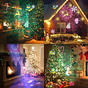 SOLLED Christmas Projector Lights Outdoor, Never-Fading Patterns & 3D Ocean Wave, Waterproof Holiday Decorative Light with Remote Timer, LED Christmas Lights for Indoor Home Party Xmas Decorations