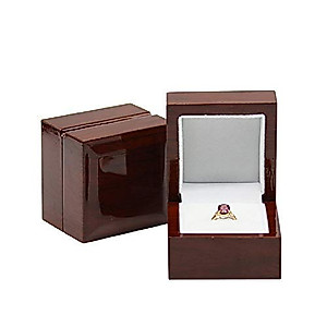 JunningGor Rosewood Ring Gift Box Jewelry Display Wooden Ring Case