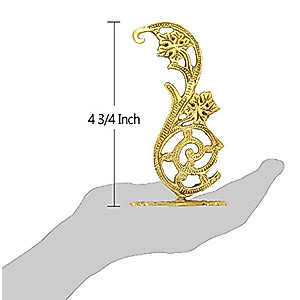 High Polished Brass 5 1/3 Inch Bracket for Oil Candles or Coat Hanger Wall Mount