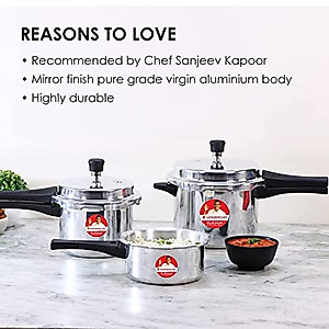 Wonderchef Platinum Pressure cookers combo 2L,3L & 5L Silver