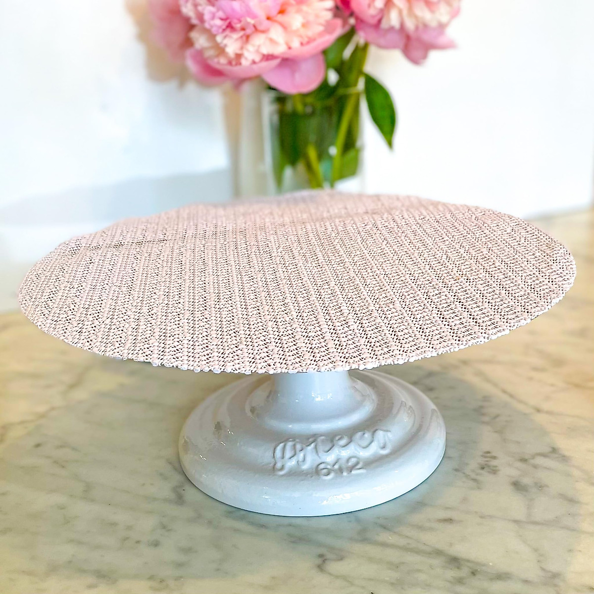 Ateco Cast Iron and Non-Slip Pad Cake Stand, 12 inch, White