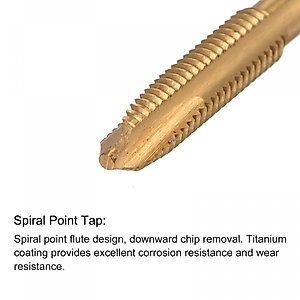 uxcell M3 x 0.5 Spiral Point Thread Tap and 2.5mm Twist Drill Bit Set, Metric Titanium Plated 6542 High Speed Steel Machine Screw Thread Tap Threading Tool