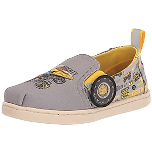 TOMS Boy's Alpargata Twin Gore Loafer Flat, Ultimate Grey Tonka Construction Print, 6 Toddler