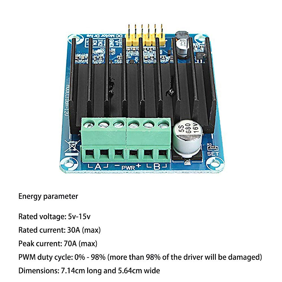 WSDMAVIS 1Pcs DC 5-12V 30A Dual Channel Motor Drive Controller Board H-Bridge PWM Speed Control Module for Arduino