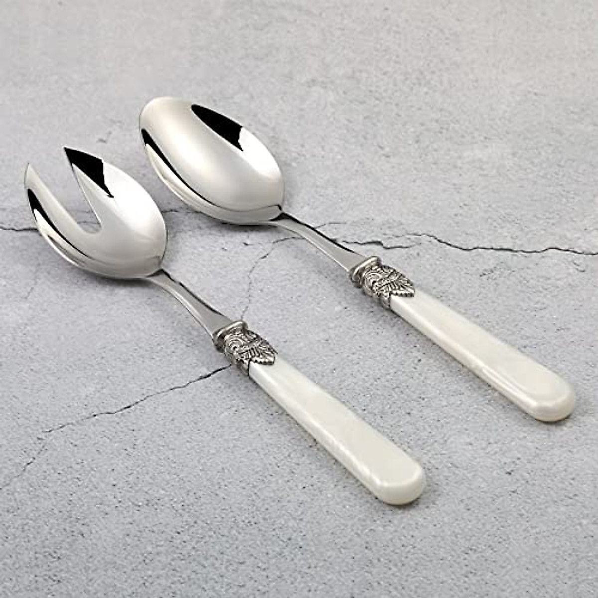 CATHYLIN Salad Servers Stainless Steel Salad Serving Set Salad Fork and Spoon