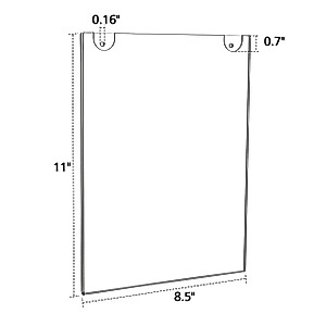 NIUBEE 6 Pack Acrylic Wall Sign Holder 8.5x11 Vertical, Clear Plastic Picture Frame, Wall Mounted Design, Support No Drilling(Provide 3M Tape and Screws)