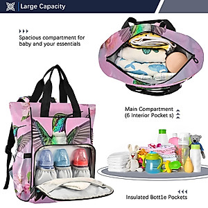 xigua Bird Hummingbird Diaper Bag Backpack Multi Function Baby Changing Bags Waterproof Large Capacity Travel Back Pack for Mom Dad