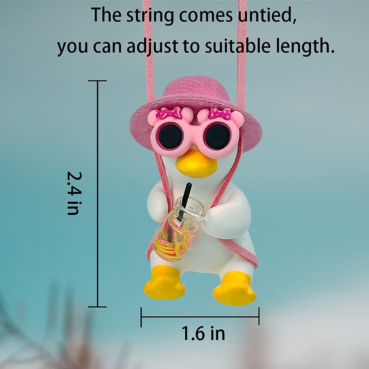 Cool Swinging Duck Car Hanging Ornament, Pendant Interior Rearview Mirror Decoration and Car Rear View Mirrior Hanging Accessories