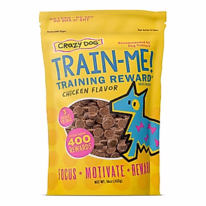 Crazy Dog Train-Me! Training Reward Dog Treats 16 Oz.,Chicken Regular