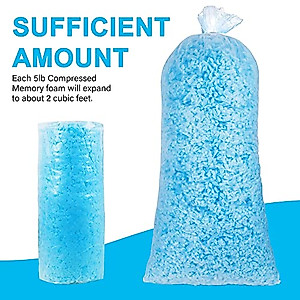 DR.DUDU 5lbs Shredded Memory Foam Filling for Bean Bag Filler, Soft and Convenient Pillow Stuffing Foam for Couch Cushion Dog Bed Chair Arts Crafts, Added Gel Particles