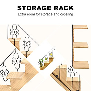 Cabilock Picture Ledge Floating Wall Shelves 3 Staired Wood Floating Shelves Shower Display Organizer Storage Shelf Display Ledge Bookshelf Display Storage Rack for Bathroom Bedroom Wall Shelfs