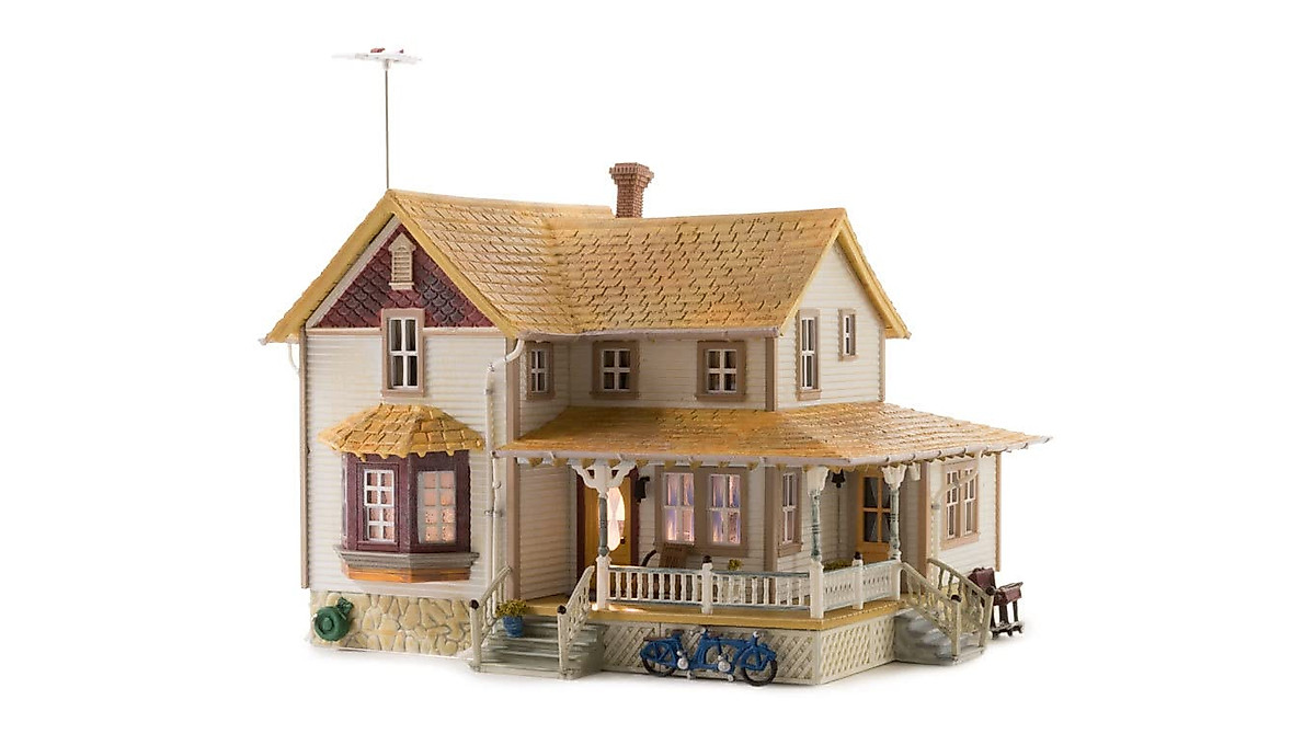 Woodland Scenics Landmark Corner Porch House HO Scale Model