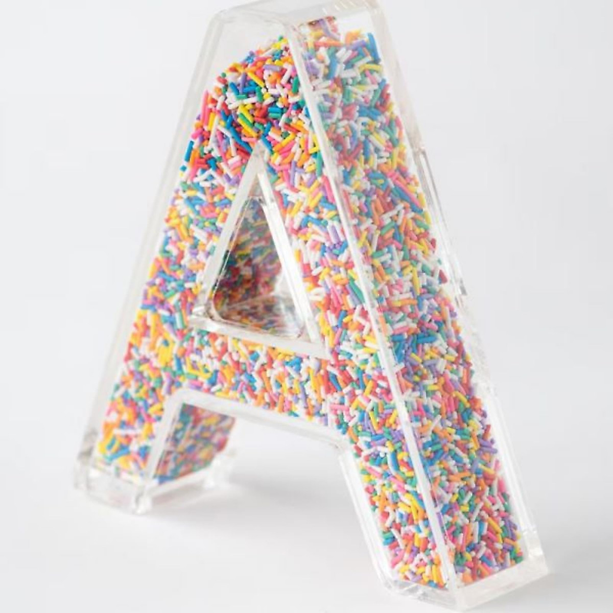 Fillable Alphabet Acrylic Tray Acrylic Alphabet Candy Jar Reusable Party Deli Jar Magnetic Lid Design 10in Sealed Acrylic Box (A)