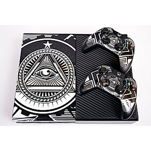 Designer Skin Sticker for the Xbox One Console With Two Wireless Controller Decals White Blossoms & Butterflies by 247Skins