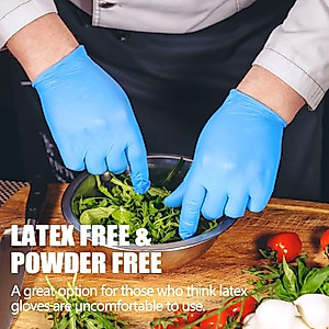 Amozife Nitrile Vinyl Blend Gloves, 4 Mil Powder & Latex Free Non-Sterile Disposable Gloves for Cooking, Cleaning & Food Prep, Medium