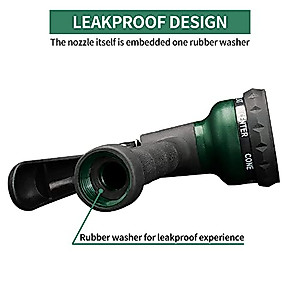 AUTOMAN-Garden-Hose-Nozzle,ABS Water Spray Nozzle with Heavy Duty 7 Adjustable Watering Patterns,Slip Resistant for Watering Plants,Lawn& Garden,Washing Cars,Cleaning,Showering Pets & Outdoor Fun.