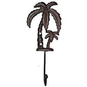Tall Rustic Cast Iron Palm Tree Hook