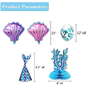 Mermaid Birthday Decorations, Mermaid Party Decorations, Mermaid Party Supplies, Mermaid Balloon Banners Hat Ornaments etc.