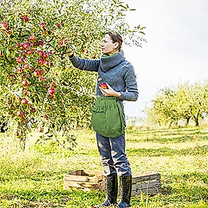 codree Harvesting and Weeding Apron-Adjustable Garden Harvest Apron with 4 Pockets Handsfree-Gardeners Picking Apron Bag for Gathering Vegetables Fruit Berry Eggs Weeding