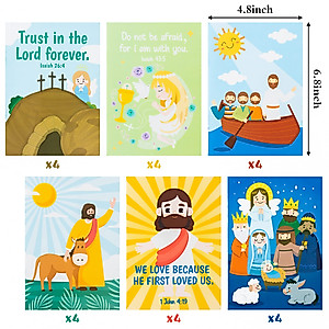 GROBRO7 24Pcs Christian Bible Coloring Books for Kids DIY Art Drawing Book with Angels Priests Churches Candles Crosses Patterns Color Booklets for Sunday School Classroom Rewards Goodie Bag