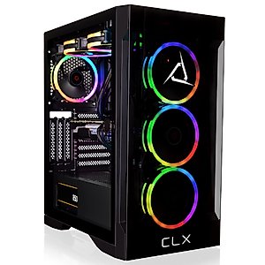 CLX Set Gaming Desktop - Liquid Cooled AMD Ryzen 9 7900X 4.7GHz 12-Core Processor 32GB DDR5 5200MHz Memory GeForce RTX 4070 Ti 12GB GDDR6X Graphics 1TB NVMe M.2 SSD 4TB HDD WiFi Windows 11 Home black