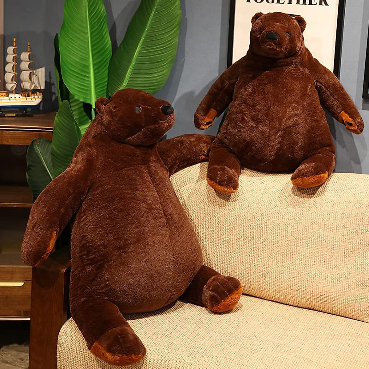 MIAOHAHA 23.6in Dark Brown Teddy Bear Plush Toy Simulation Djungelskog Teddy Bear Stuffed Animal Doll Home Decor Gift for Kids and Friends (23.6inch/60cm)