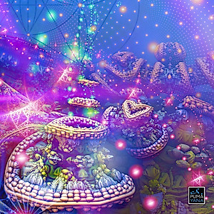 Psychedelic Tapestry | Trippy Wall Hanging | Visionary | Trippy Art | DMT | The Gates of Atlantis (Small)