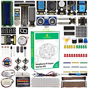 KEYESTUDIO Super Starter Kit for Raspberry Pi 4 3 3B/3B/B+, Tutorials C Language Python Java Code STEM Education Kit