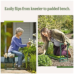 Gardener's Supply Company Garden Kneeler and Portable Stool | Extra Wide & Soft Kneeler for Outdoor Flower Beds and Raised Bed Planting | Ideal Gardening Gifts for Grandparents & Senior Gardeners