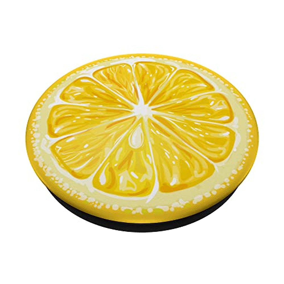 Yellow Lemon Pattern slice for boys girls lemon print black PopSockets Swappable PopGrip