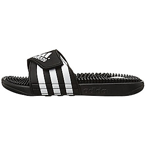 adidas Men's Adissage Slides Sandal, Black/White/Black, 12