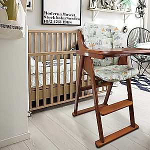 Baby High Chair Cushion, Thick Pad for Wooden High Chair, Baby Dining Chair Liner Mat (Green Forest)