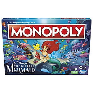 Monopoly Hasbro Gaming Disney's The Little Mermaid Edition Board Game, 2-6 Players for Family and Kids Ages 8+, with 6 Themed Tokens (Amazon Exclusive)
