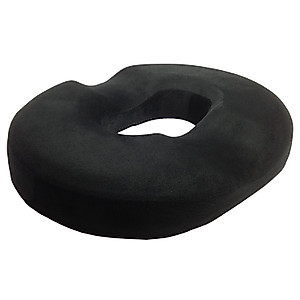 Kieba Hemorrhoid Treatment Donut Tailbone Cushion, Prostate Pillow, Pregnancy, Post Natal, Bed Sores, Coccyx, Sciatica, 18 Inches. Ultra Premium Comfort Foam (Black)