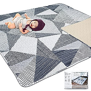 Baby Play Mat for 50"x50" Playpen,Kids Tents Mat Cotton,Foldable Crawling Mat for Floor,One-Piece Crawling Mat Non Slip Baby Mat for Floor,Portable Travel Large Play Mats