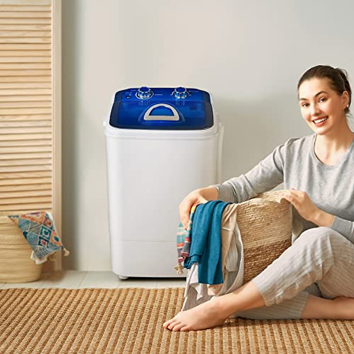 Spexlb Portable Mini Compact Washing Machine, SPB38-1401, Blue