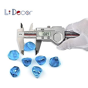 Li Decor 10 Pound Fire Glass Diamonds 1 Inch Fire Pit Glass Fire Glass Rocks for Gas Fireplace Margarita Azure Luster Blue