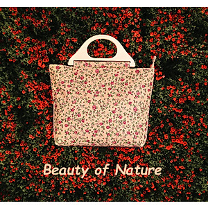 MANISHO Cork Totes Handbag for Women Ladies Pretty Vegan Tote Eco-friendly Handle Bag Roomy Clutch Flower Beauty of Nature
