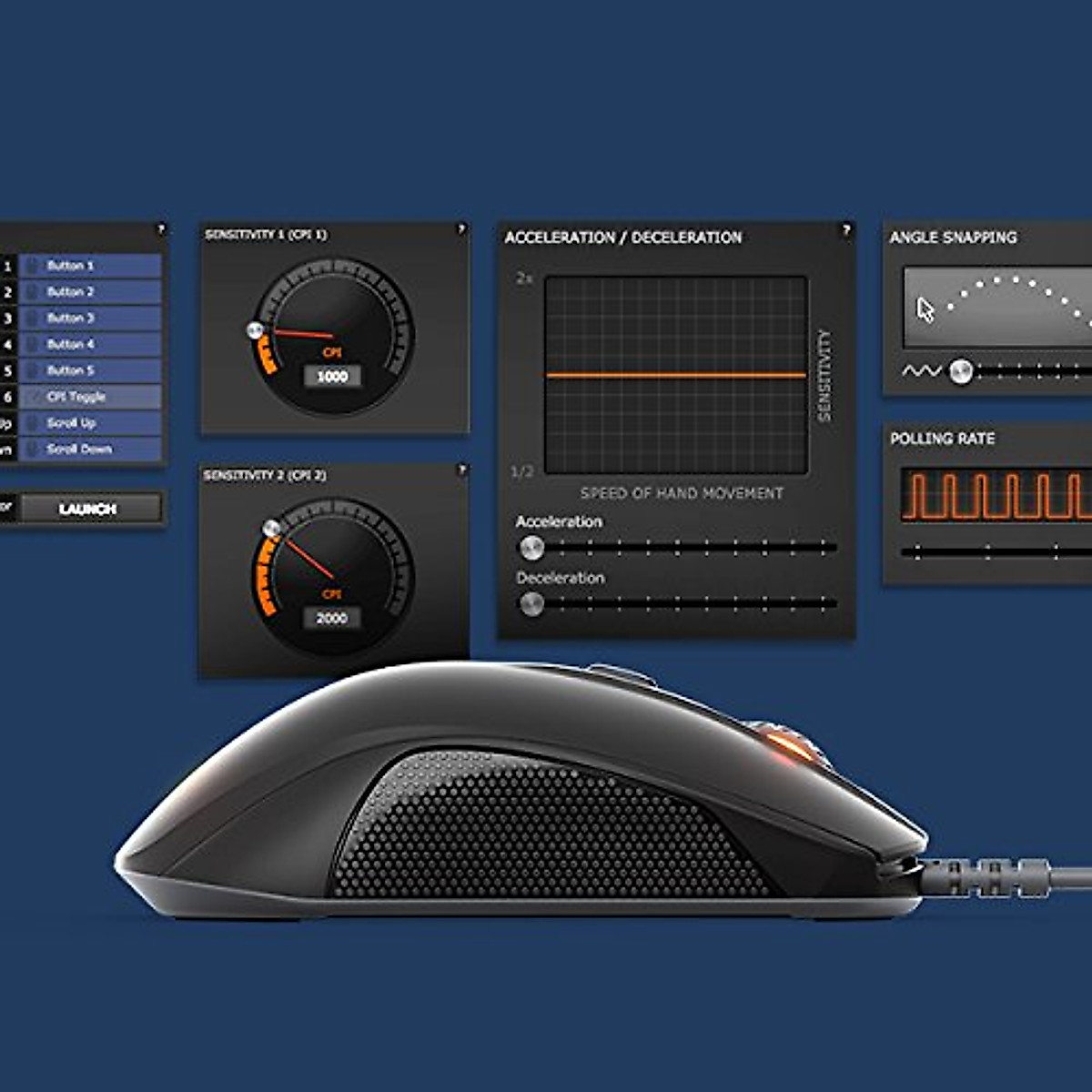 SteelSeries Rival 110 Gaming Mouse - 7,200 CPI TrueMove1 Optical Sensor - Lightweight Design - RGB Lighting