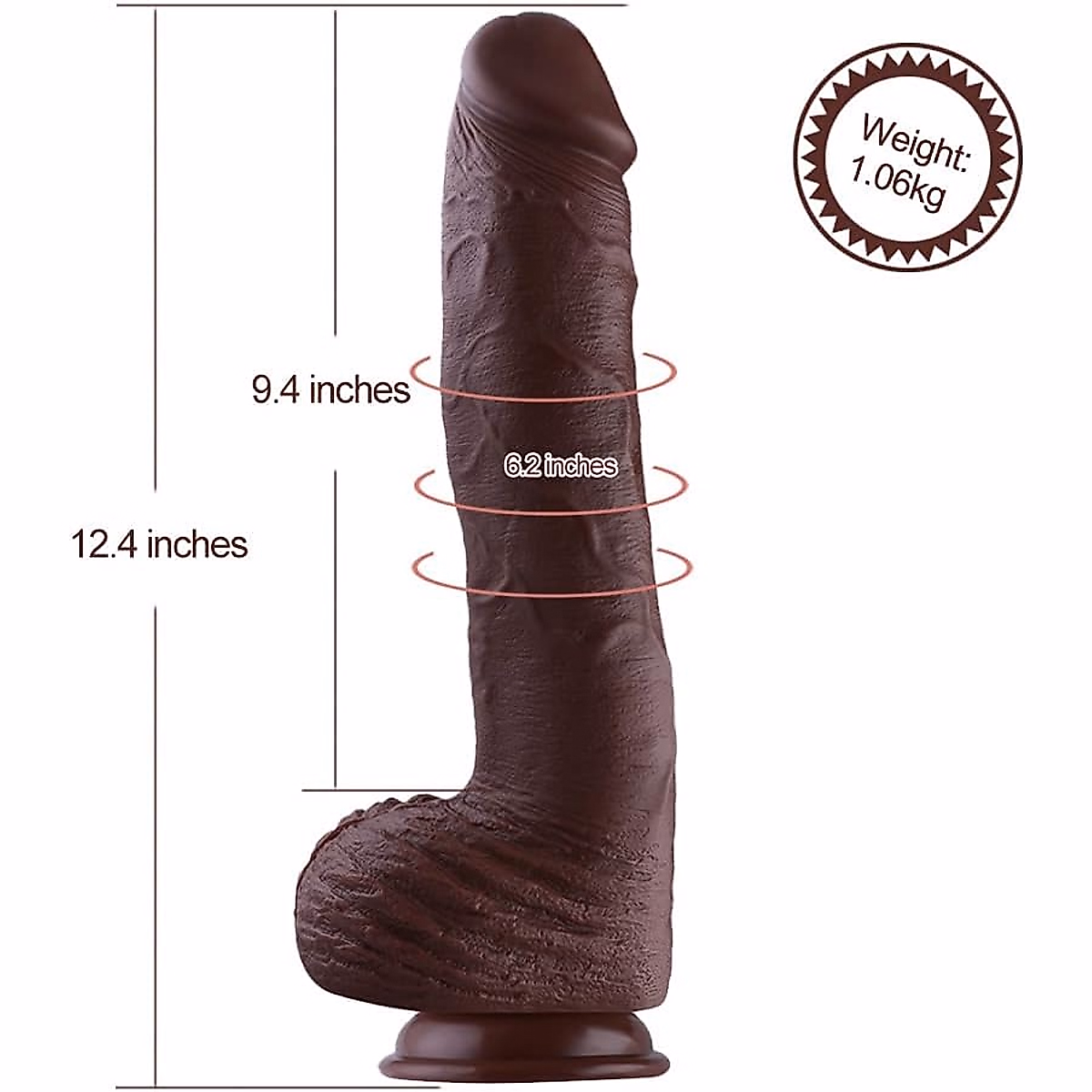 Realistic Dildo,12.2 Inch Huge Dildo with Strong Suction Cup Big Dildo