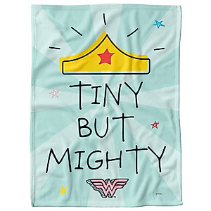 LOGOVISION Wonder Woman Lightweight Baby Blanket, 30"X40", Tiny But Mighty Unisex for Infants Girls & Boys