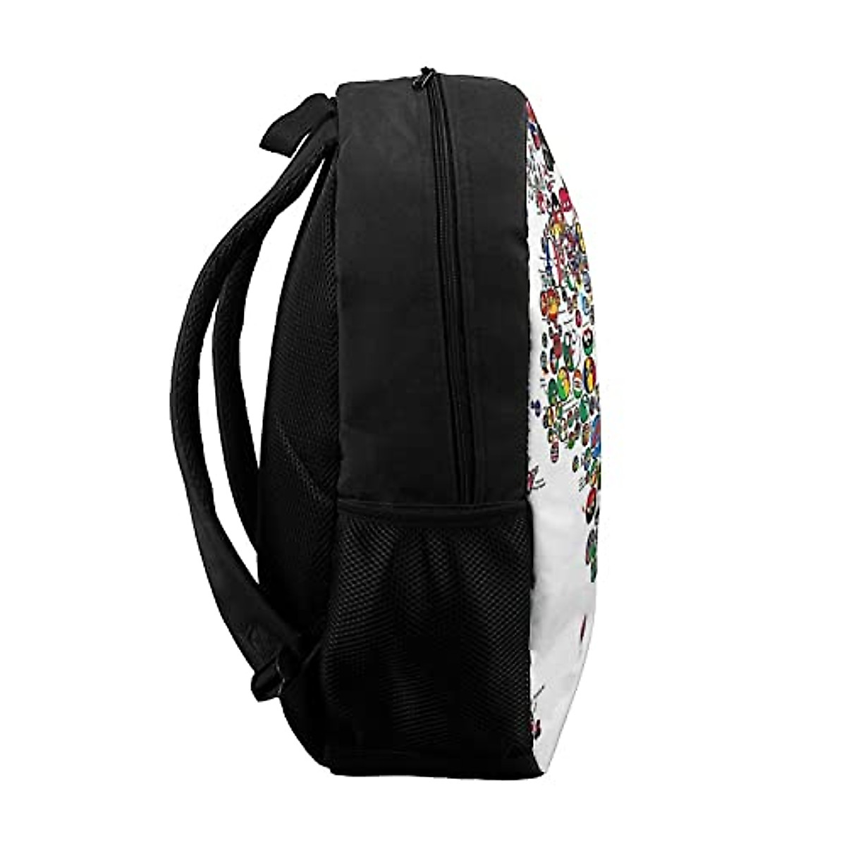 Woidxzxza Countryball Polandball World Map School Backpacks Large Capacity Travel Bag Book Bags Sports Daypack for Girls Boys