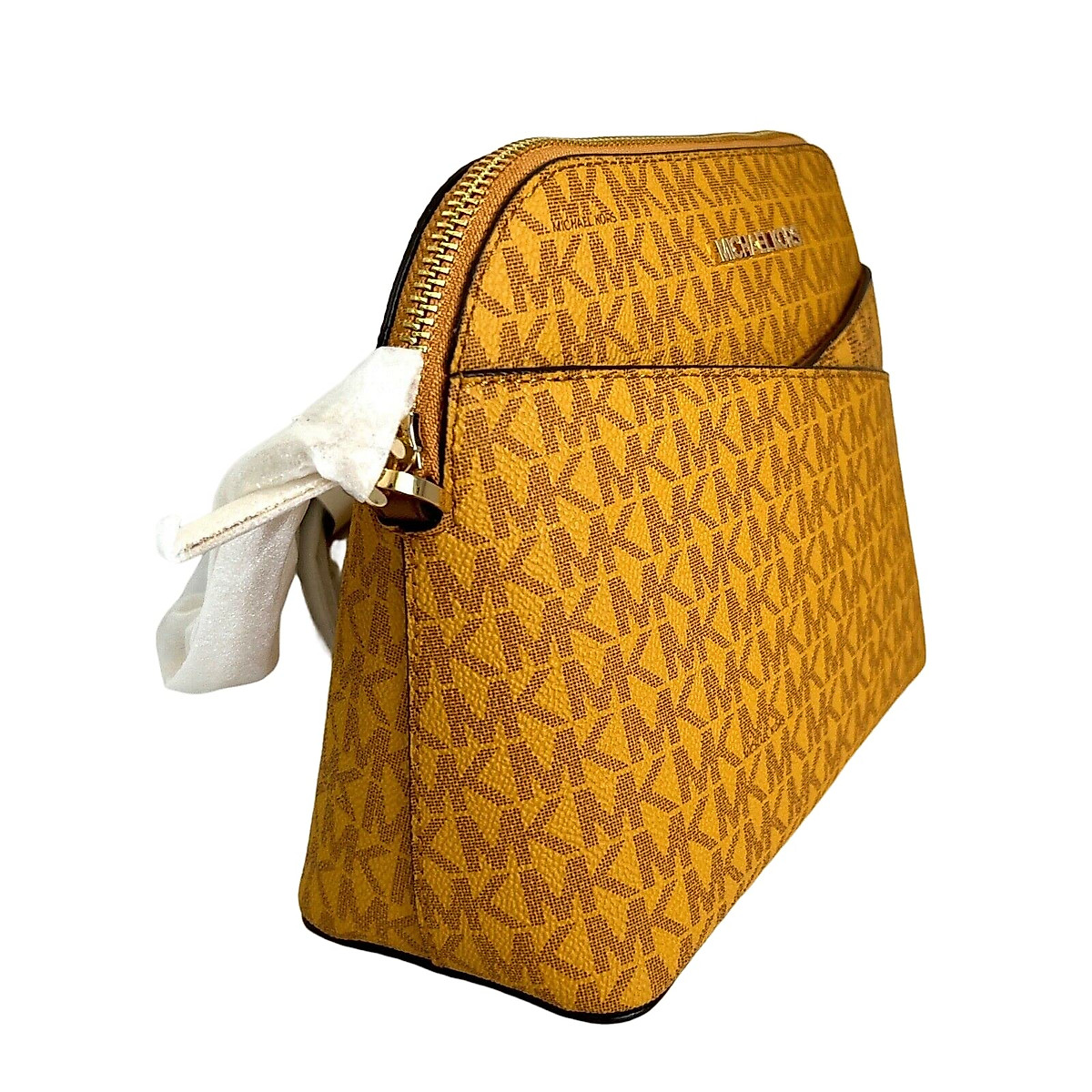 Michael Kors Jet Set Medium Crossbody Leather Handbag (Marigold)