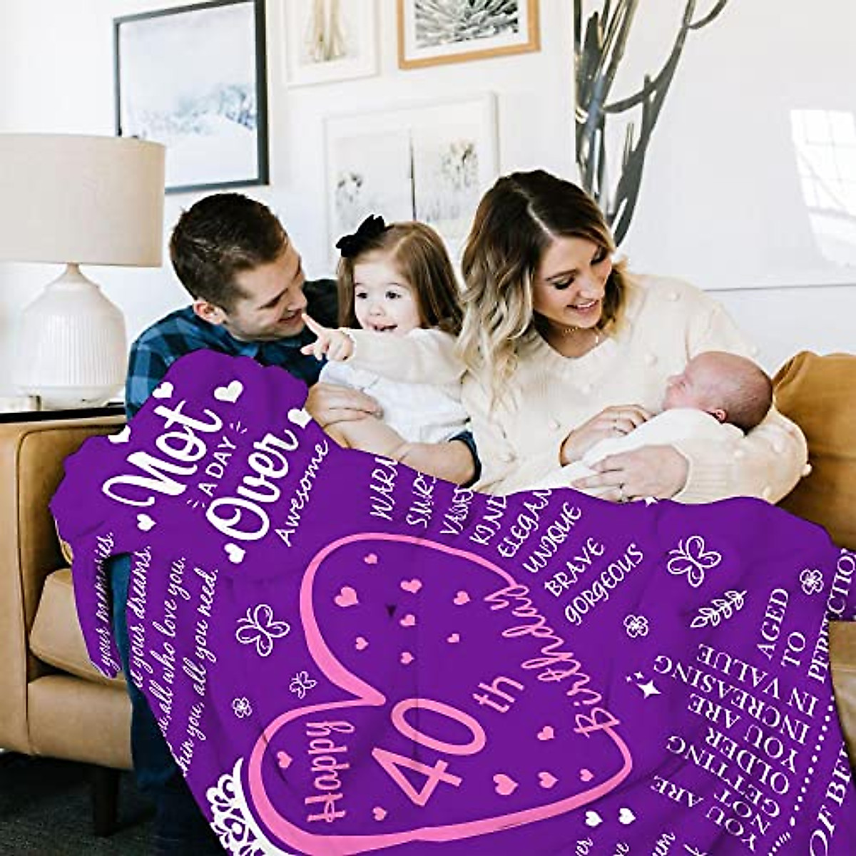 Gltiosr 40th Birthday Gifts Women Throw Blankets, 40th Birthday Gift Ideas, 40th Birthday Decorations, Gifts for Women Turning 40, Gifts for 40 Year Old, Best Birthday Present 1982 - 50" x60 Blanket