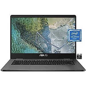 2022 Premium ASUS Thin Light Chromebook Laptop, 14" HD Nano-Edge Display, Intel Celeron N3350 (Upto 2.4GHz), 4GB RAM, 32GB eMMC,Webcam, WiFi, Bluetooth, Long Hour Battery, Chrome OS +HubxcelAccessory