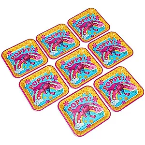 Amscan 551828 Trolls The Movie Poppy Square Party Dinner Paper Plates, Multicolor, 8 Ct.