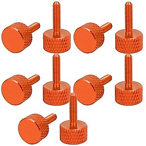Aexit Computer PC Cleaning & Repair Graphics Card Knurled Head Thumb Screws Orange Computer Screws M3x12mm 10pcs