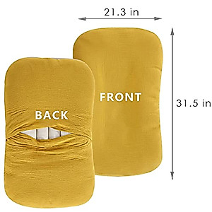Muslin Baby Lounger Cover 4 Pcs, Soft Cotton Slipcover for Infant Padded Lounger Comfortable Lounger Pillow Case Newborn Floor Seat Cover for Babies Boys Girls (Pink & Gray & Blue & Ginger)