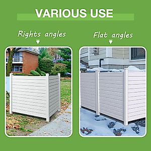 Caprihom Air Conditioner Fence Trash Can Screen Fence 50"W X 50"H Pool Equipment Fence Enclosure Vinyl Privacy Fence Panel Outdoor Privacy Screens Kit (2-Pack)